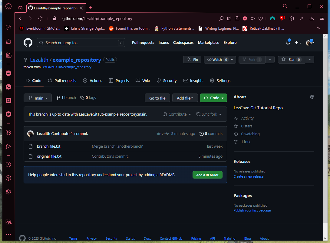 Git #7 - GitHub Collaborations :: Lezalith's Cave